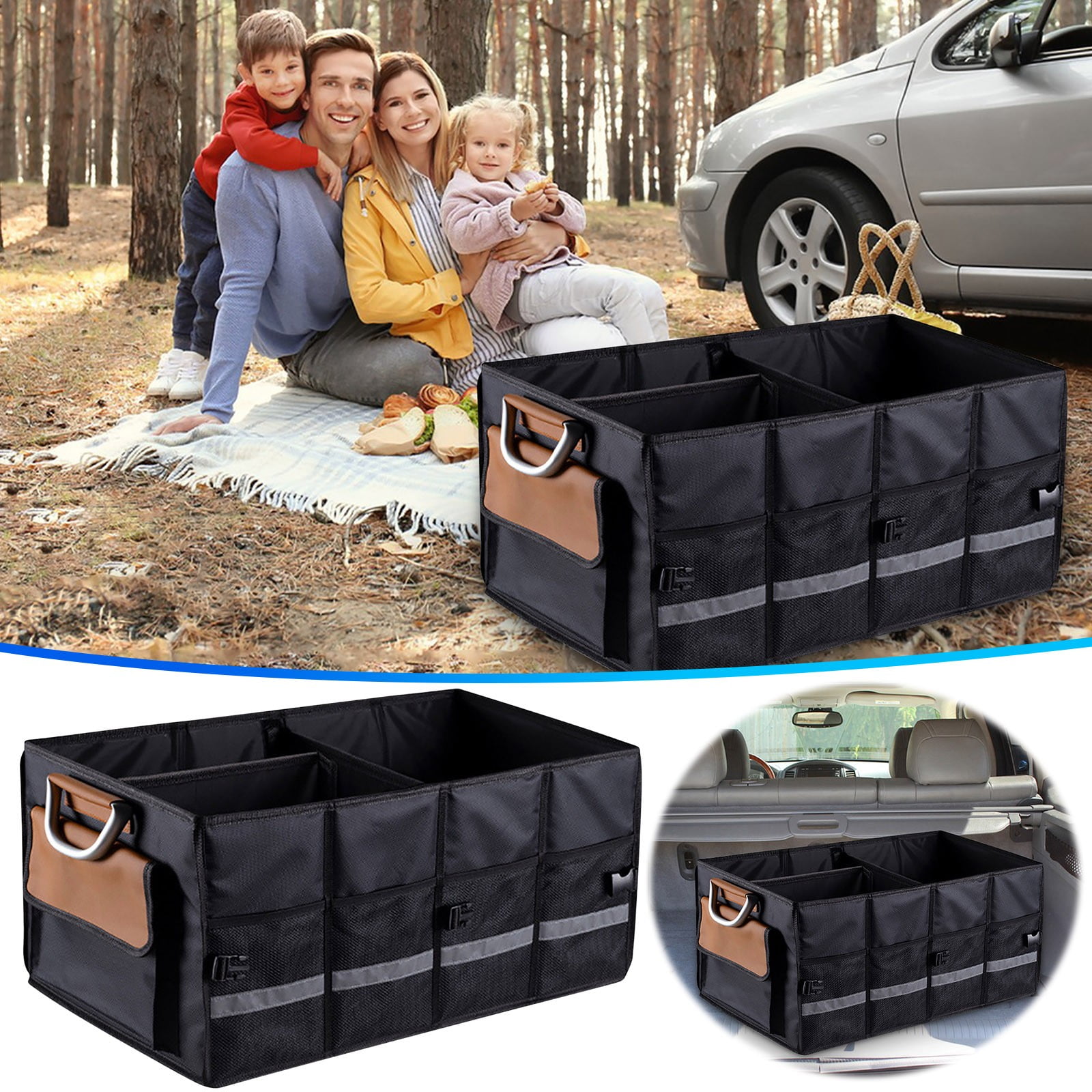 Deeceymbur Trunk Tidy: Compact Black Car Trunk organizer With ...
