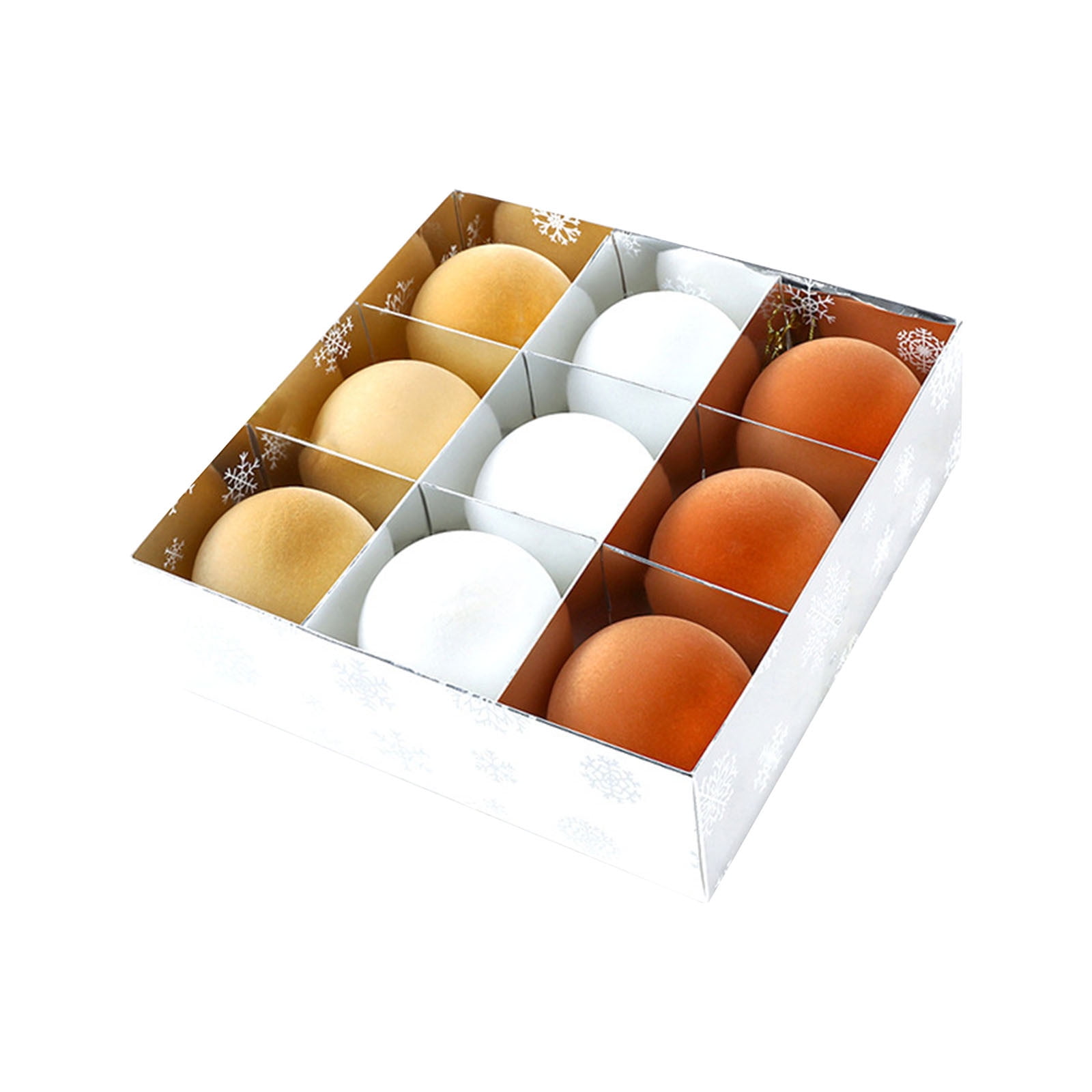 Deeceymbur Velvet Christmas Ball Ornaments Flocked Texture Brown Color ...