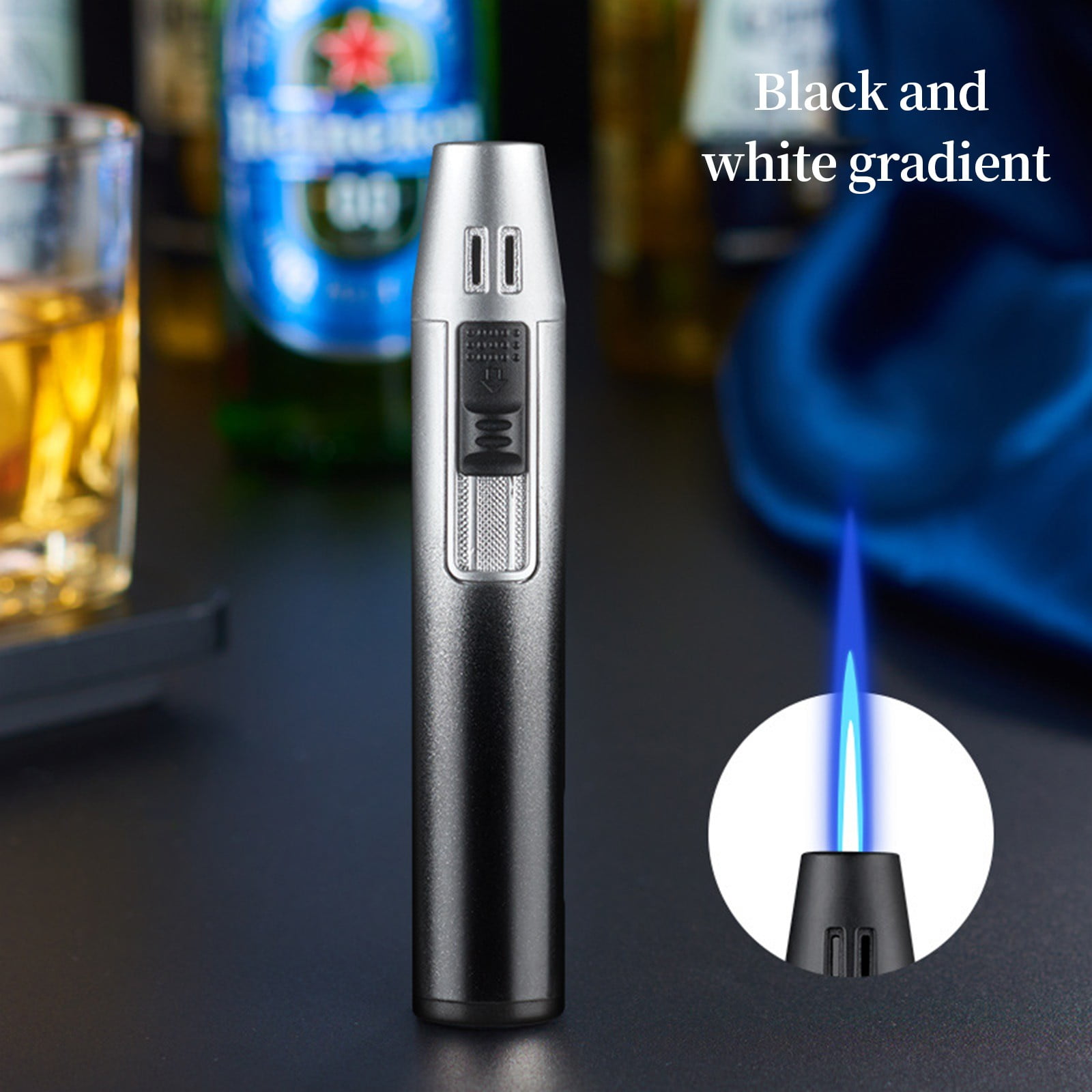 Deeceymbur Windproof Torch Lighters Butane Refillable Straight Flame ...