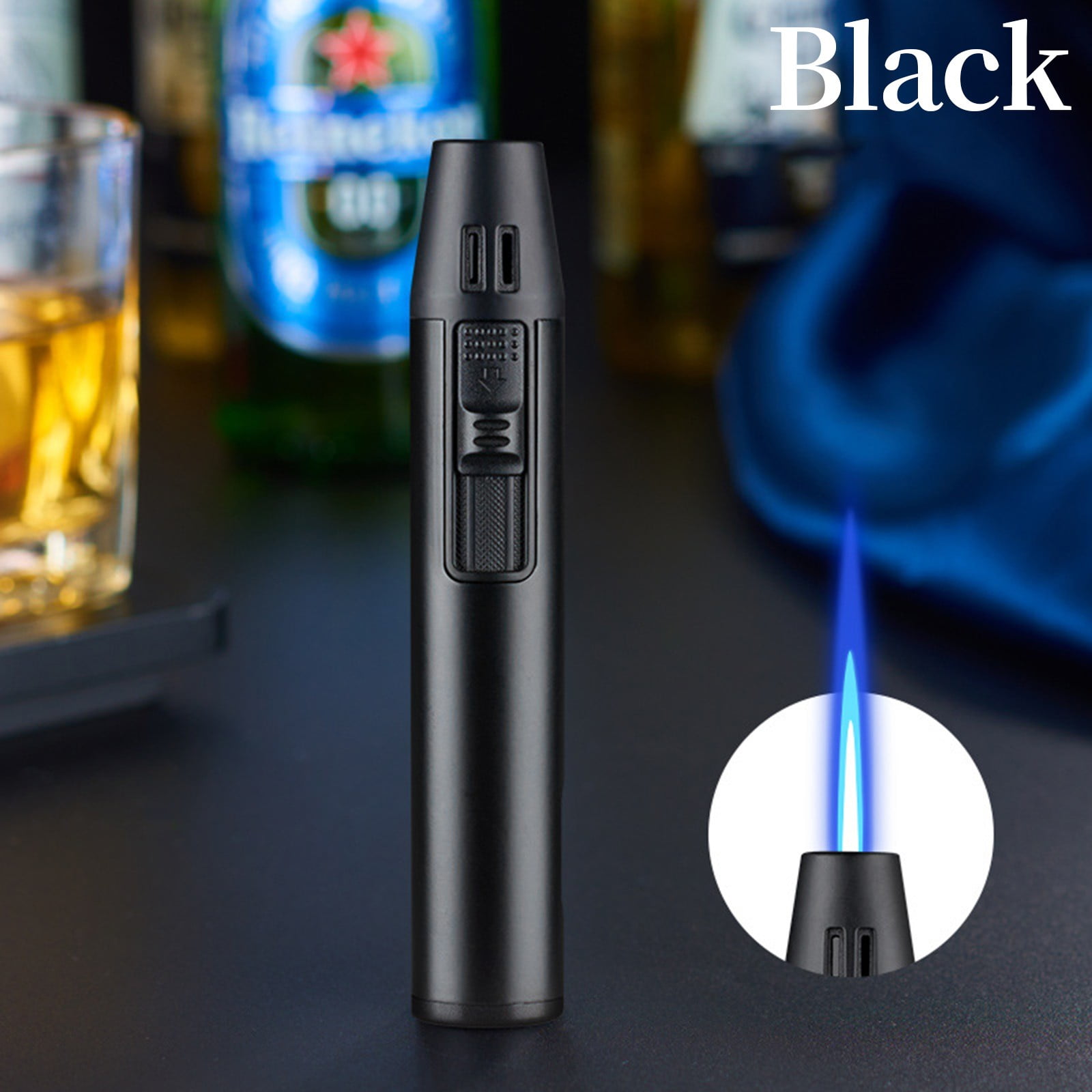 Deeceymbur Windproof Torch Lighters Butane Refillable Straight Flame ...