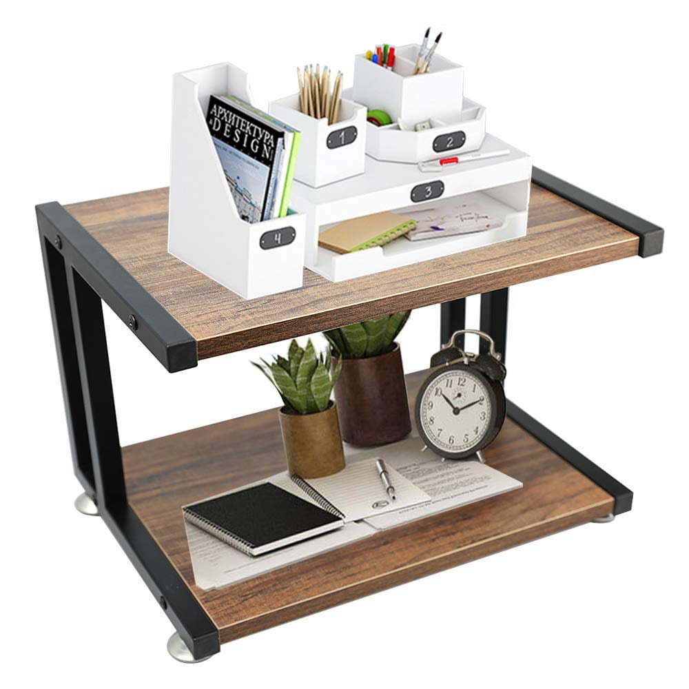 Deecor Craft Wood Tabletop Printer Stand Multipurpose Storage Shelf for ...