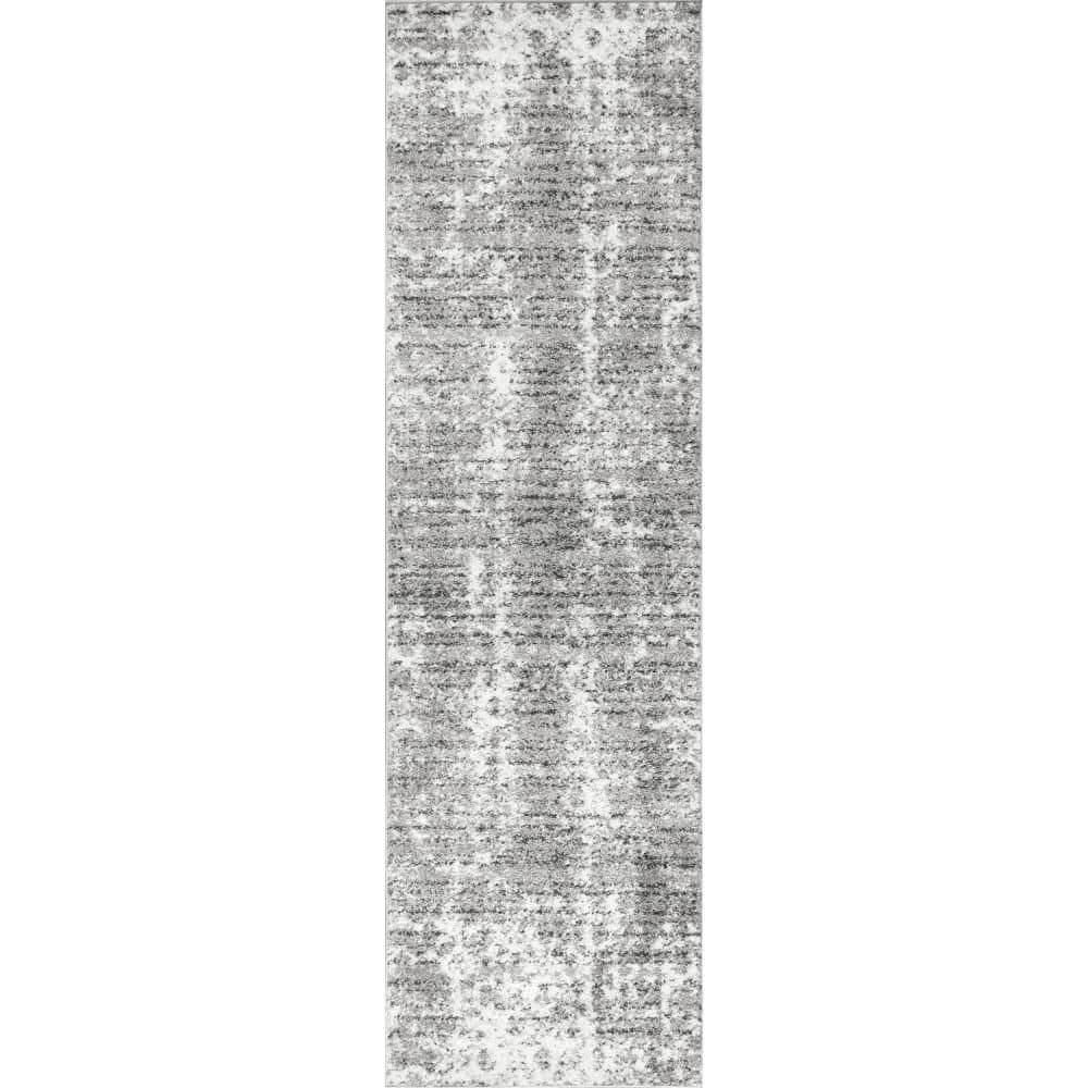 Deedra Misty Contemporary Gray 3 ft. x 12 ft. Entryway/Hallway/Stair ...