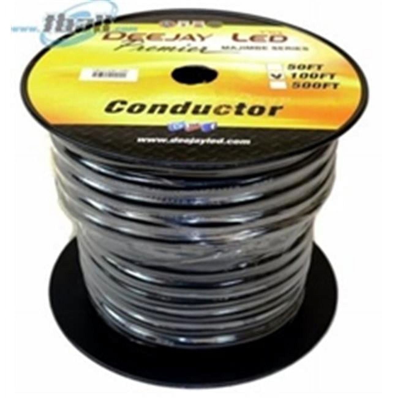 Deejay LED 100 ft. of Four Conductor 12 Gauge Cable in Black Flexible ...