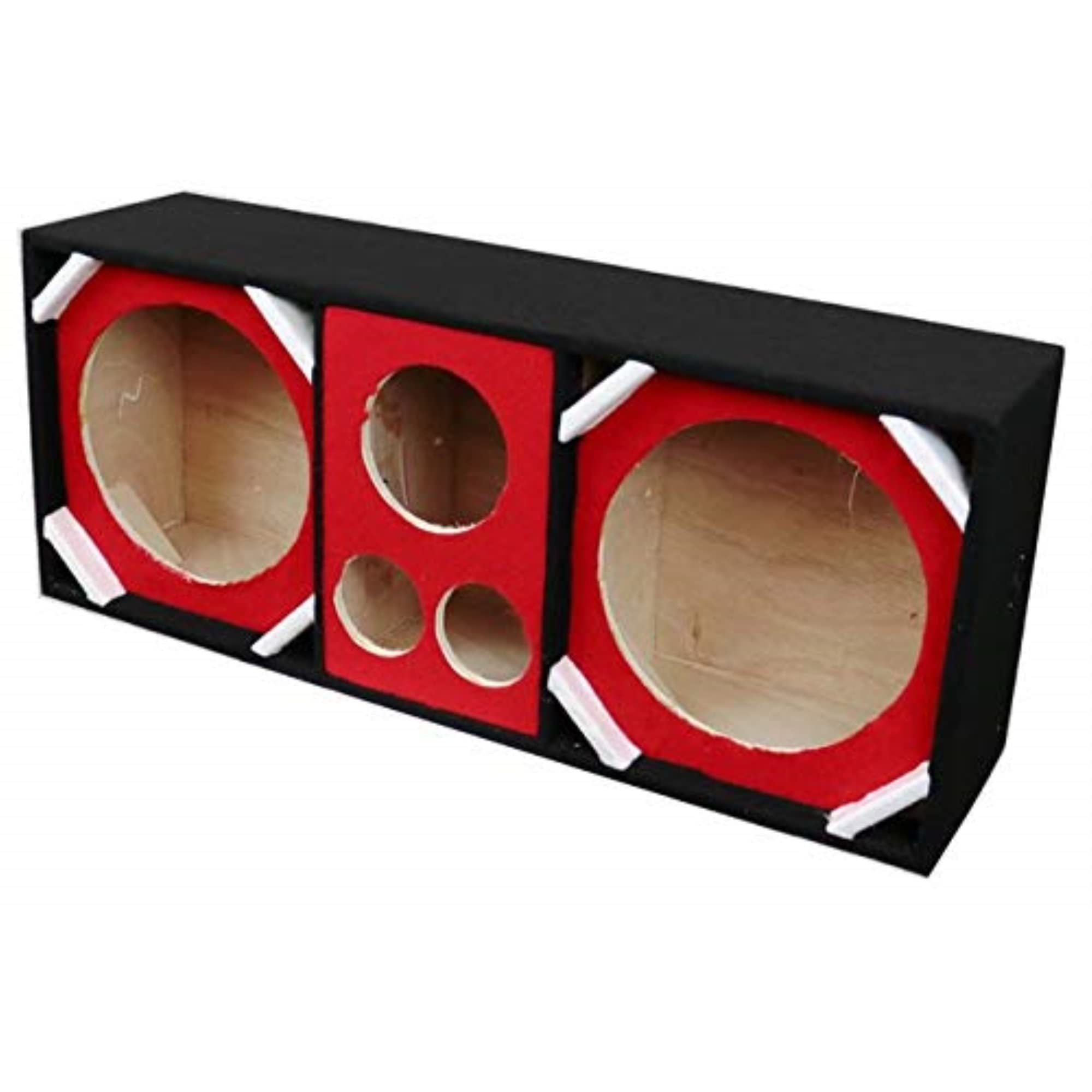 DeeJay LED Car Speaker Enclosure Two 12" Woofers w/ 2 Tweeters & 1 Horn ...