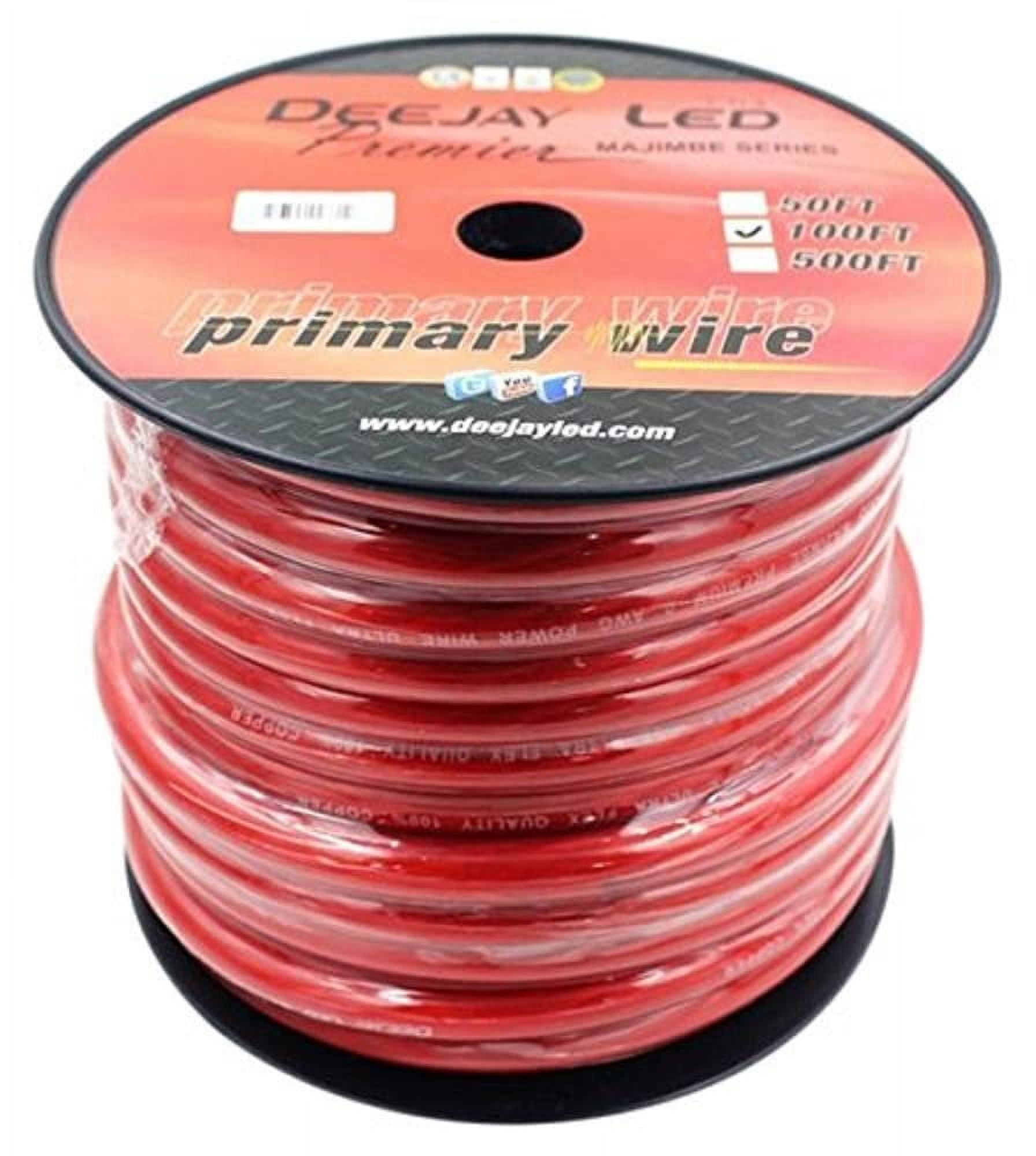Deejay LED TBH0100REDCOPPER Zero-Gauge 100' Red Pure Copper Stranded ...