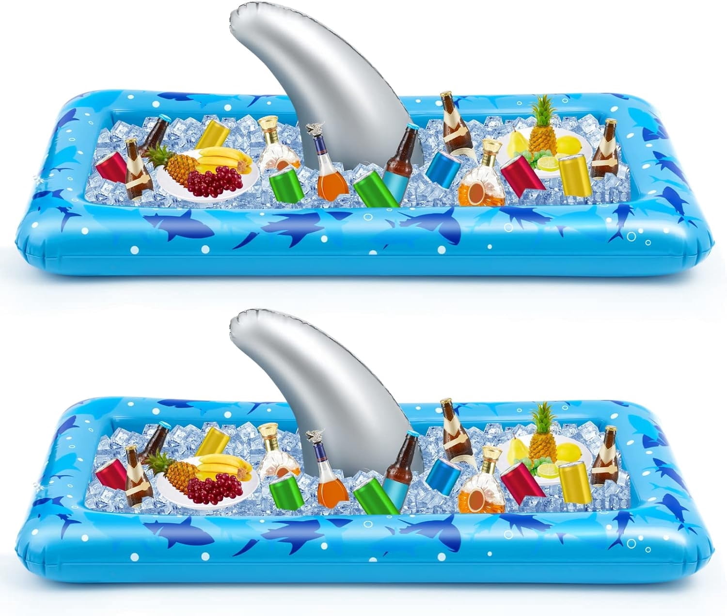 Deekin 2-Piece Shark Inflatable Cooler Serving Tray for Party, Picnic ...