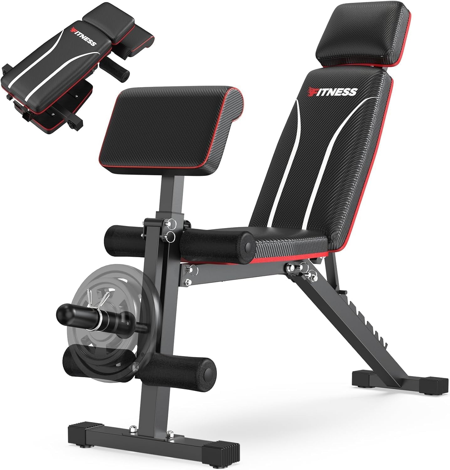 Deeliva Adjustable Weight Press for Home Gym, Workout with Leg ...