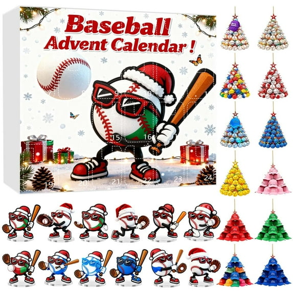 Deep 2D Baseball Cartoon Advent Calendar Set with 24 Surprise for ...
