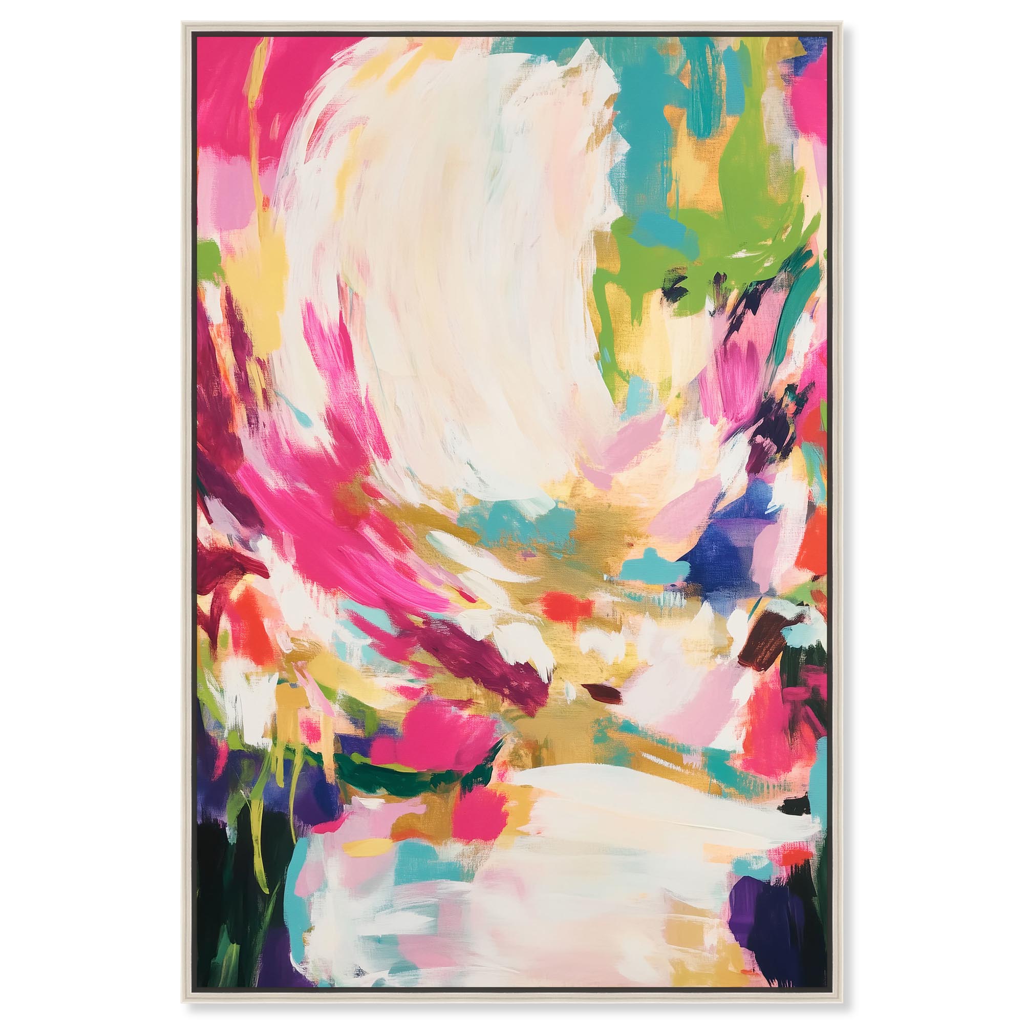 Deep Bloom II Canvas Colorful Abstracts by Art Remedy, Silver Frame, 30 ...