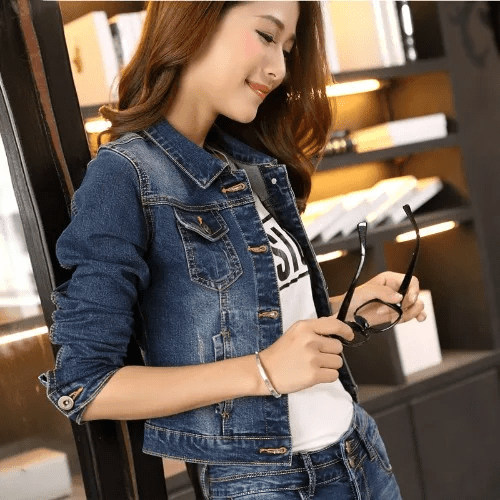 Deep Blue Denim Short Jacket For Women Summer Thin Style 2023 New Slim ...