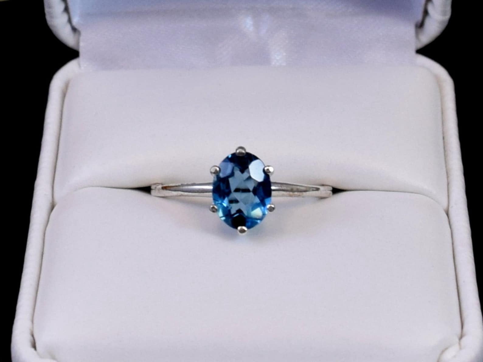 Deep Blue! Elegant 8x6mm, Oval, Natural, London Blue Topaz Solitaire ...