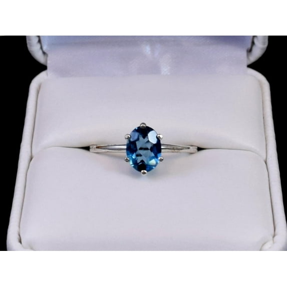 Deep Blue! Elegant 8x6mm, Oval, Natural, London Blue Topaz Solitaire ...