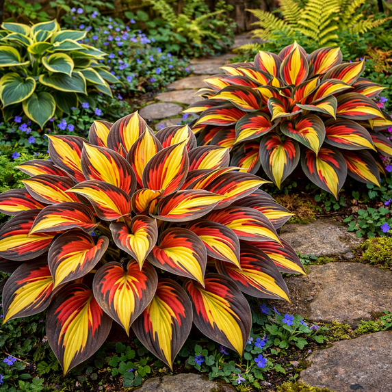 Deep Blue Heart Hosta-Bulbs For Planting-Premium Garden Stakes Perfect ...