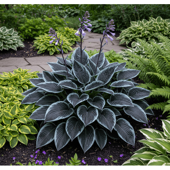 Deep Blue Heart Hosta-Bulbs For Planting-Premium Garden Stakes Perfect ...