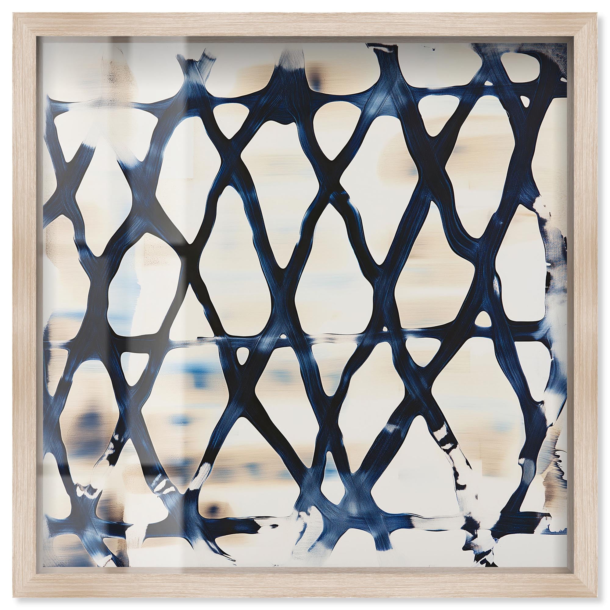 Deep Blue Interlace II Shadowbox Print Kitchen Wall Decor by Art Remedy ...