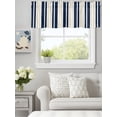 Deep Blue Khaki Stripe Valances for Windows,Kitchen Valance Rod Pocket ...