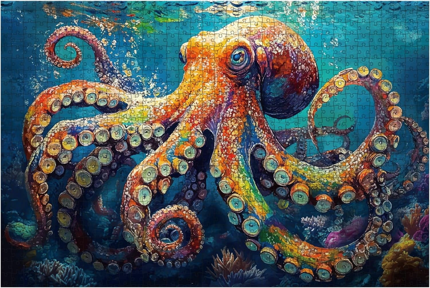 Deep Blue Octopus Jigsaw Puzzles for Adults 1000 Pieces 27.5” X19.6 ...