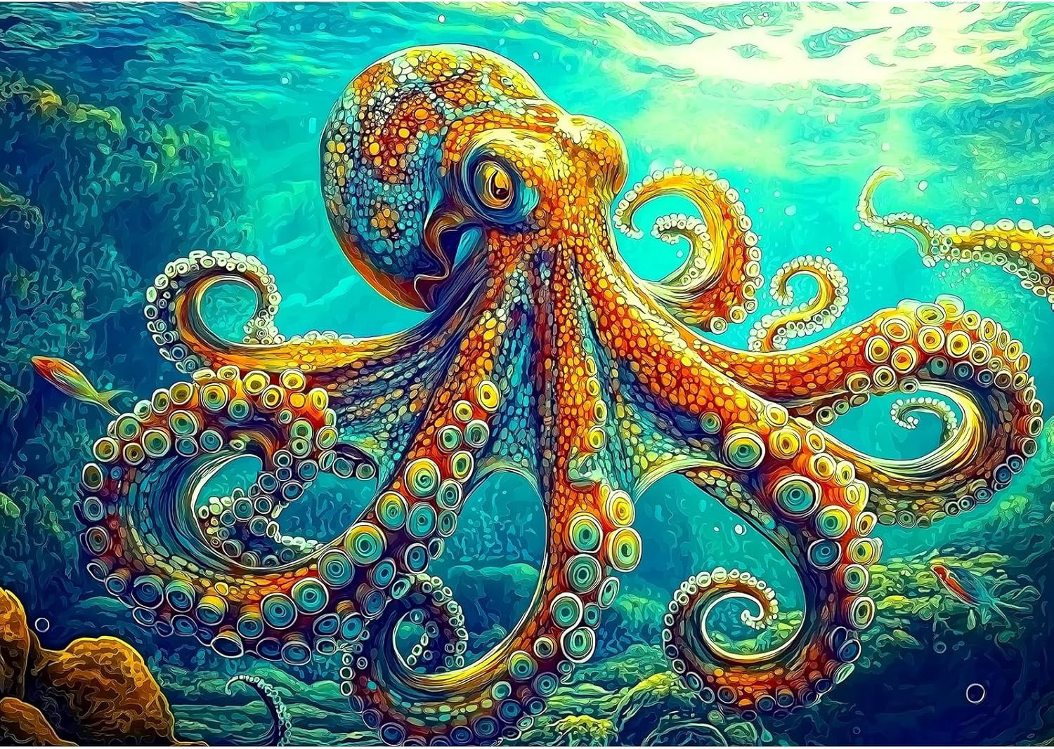 Deep Blue Octopus500 Piece Jigsaw Puzzle for Adults Best New Marine ...