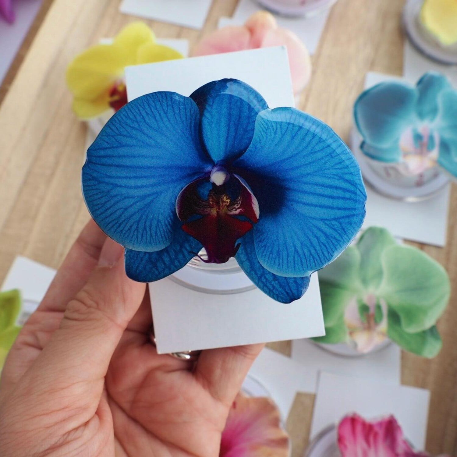 Deep Blue Orchid flower MagSafe phone grip - Walmart.com