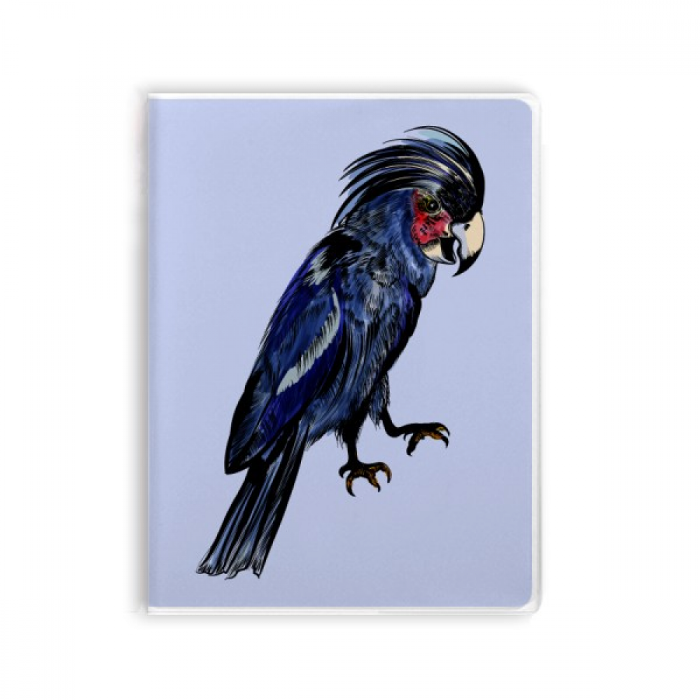 Deep Blue Parrot Bird Art Deco Fashion Notebook Gum Cover Diary Soft ...