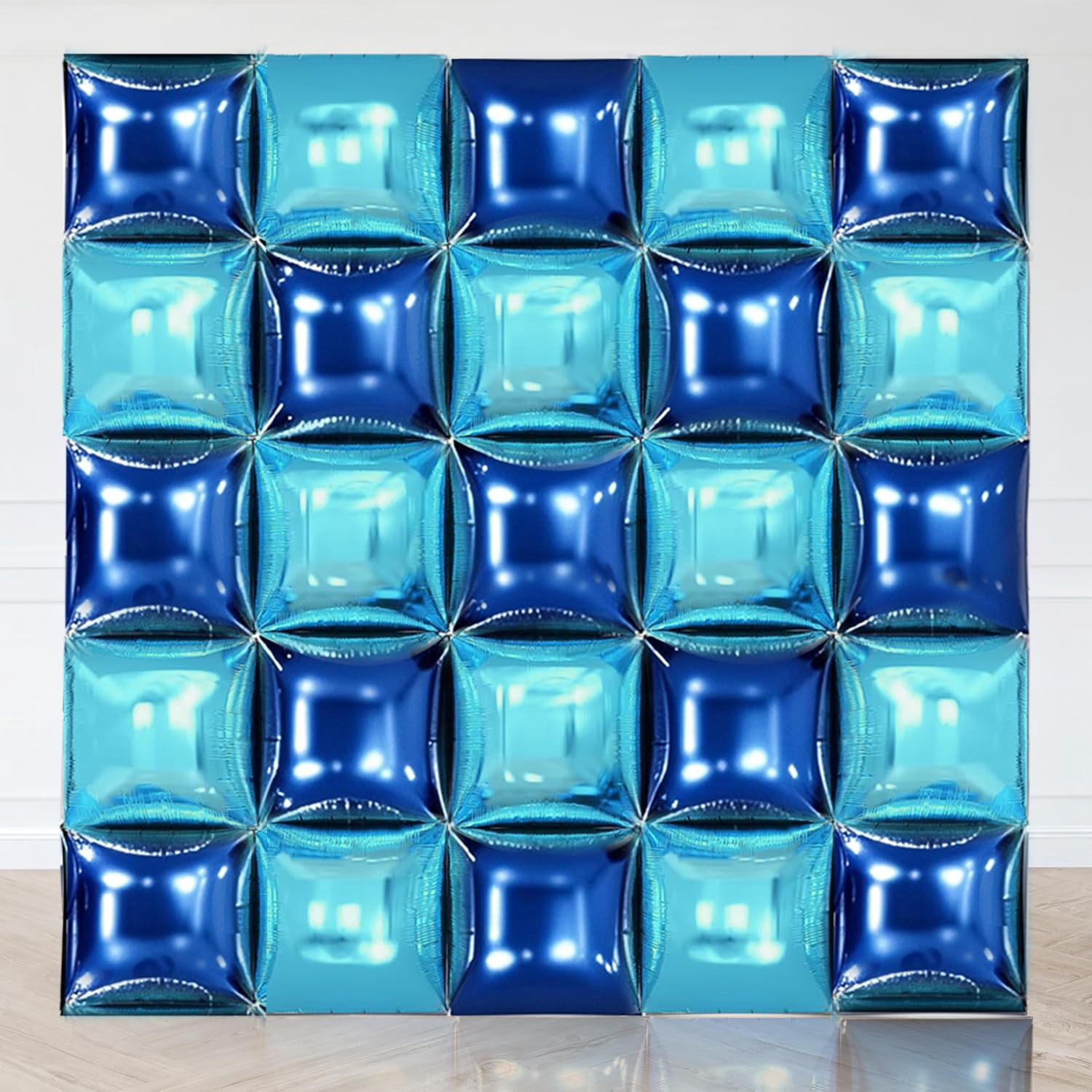 Deep Blue Pearl Blue MMF7 Square Foil Balloons Birthday Wall 25 Pcs ...
