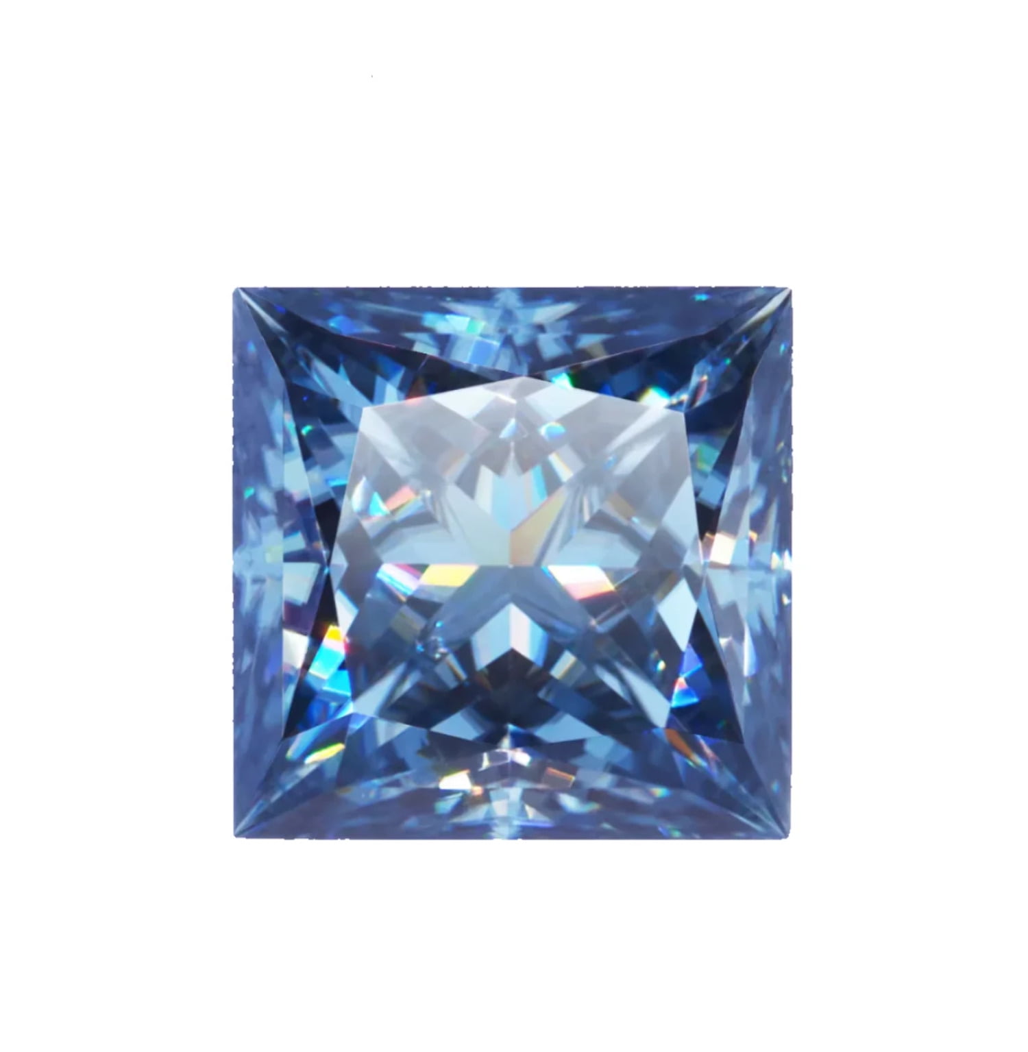 Deep Blue Princess Cut Moissanite Stones - Walmart.com