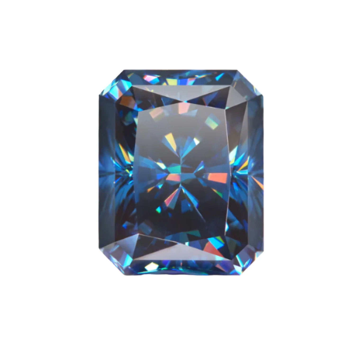 Deep Blue Radiant Cut Moissanite Stones - Walmart.com