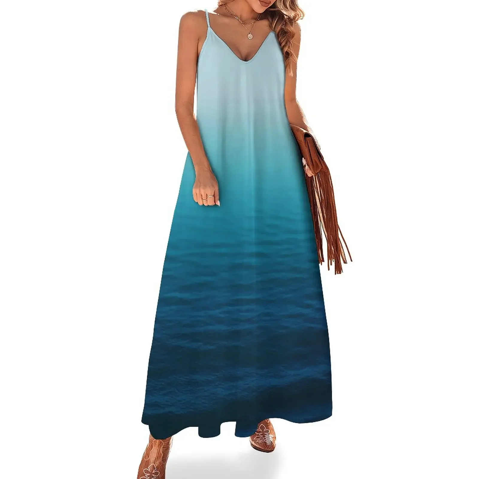 Deep Blue Sleeveless Dress Women's clothing dress summer elegant ...