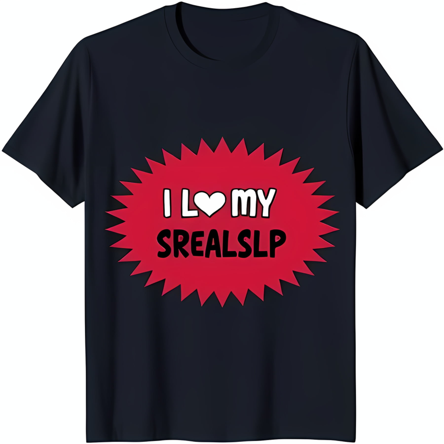 Deep Blue T-Shirt with Red Burst & White Border 'I Love My SREALS SLP ...