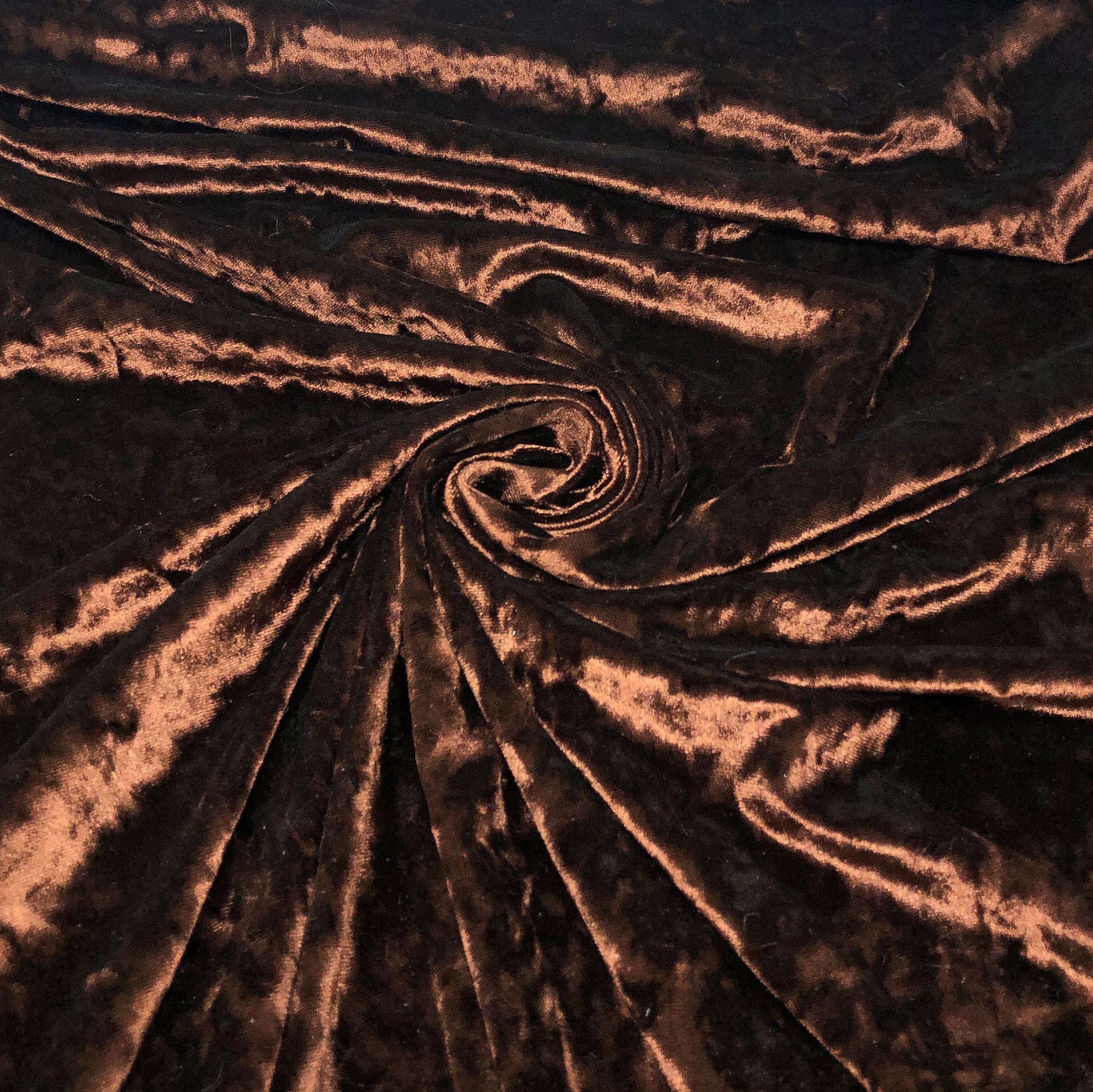 Deep Brown Crushed Stretch Velvet Solid - Walmart.com