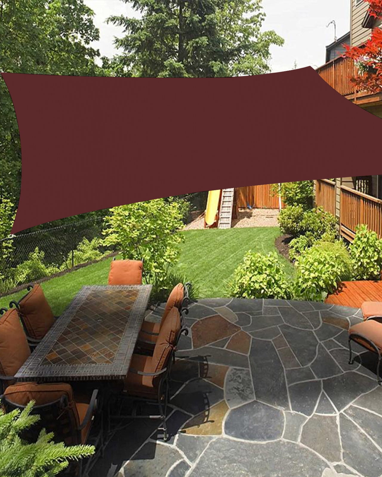 Deep Brown Sun Shade Sail 14'X18' Brown Solid Color Background Autumnal ...