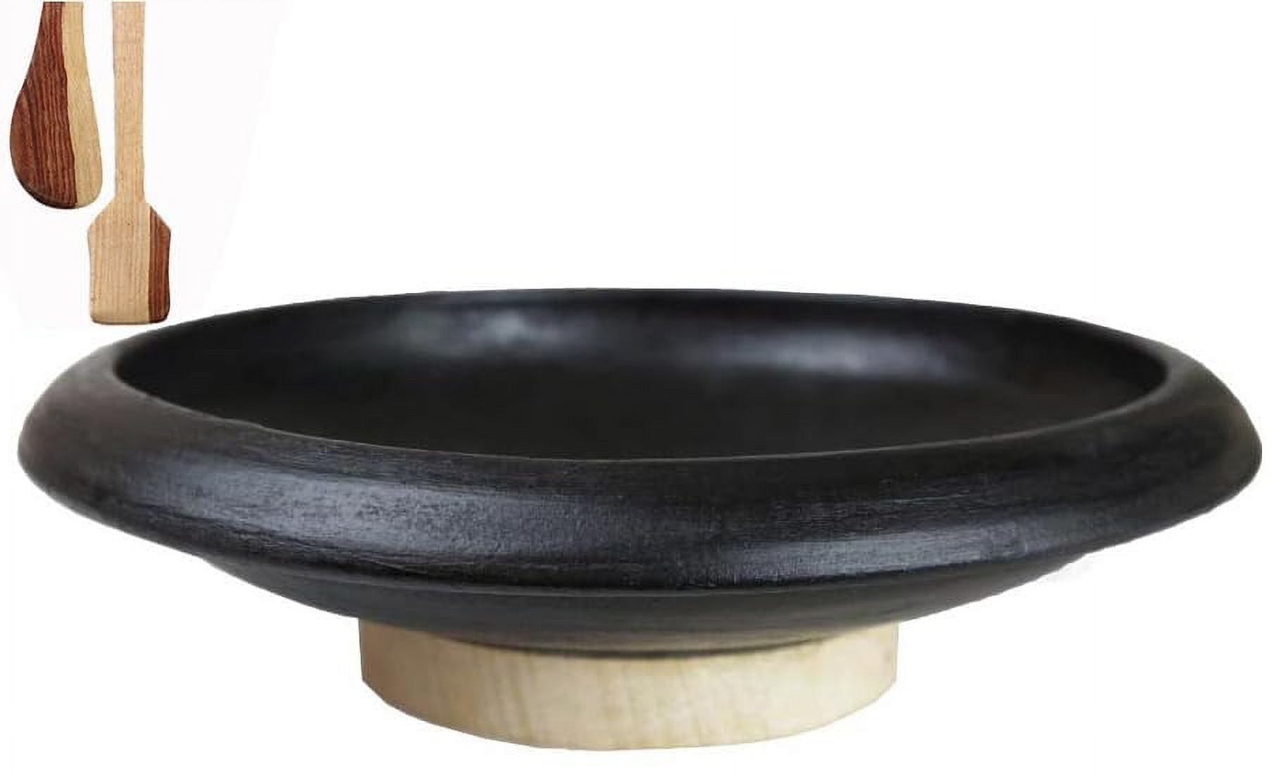 Deep Burned Uncoated Clay Tawa Or Mitti Pan For Cooking & Serving With ...