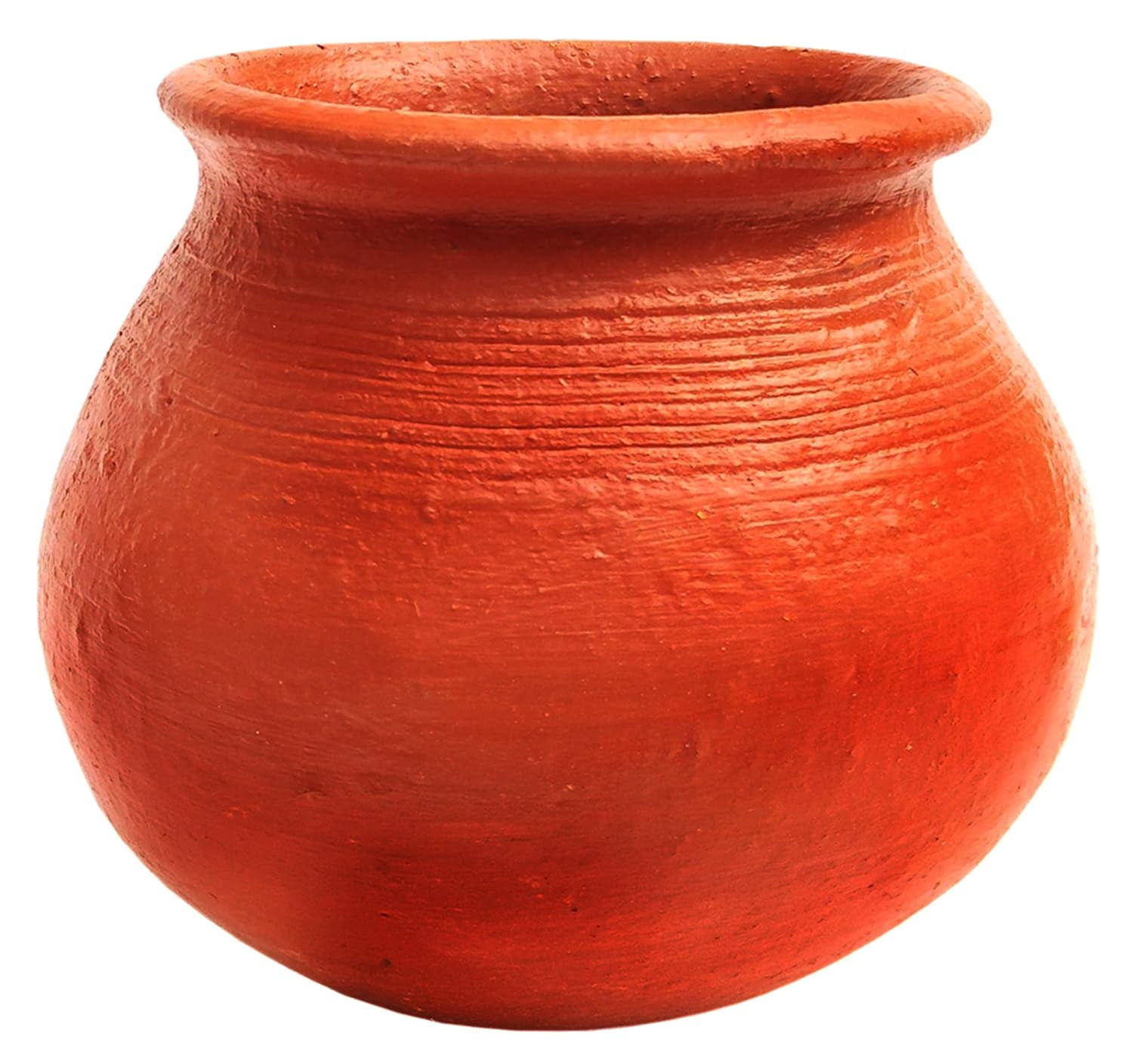 Deep Burned Unglazed Clay Handi For Cooking & Serving - Brick Red ...