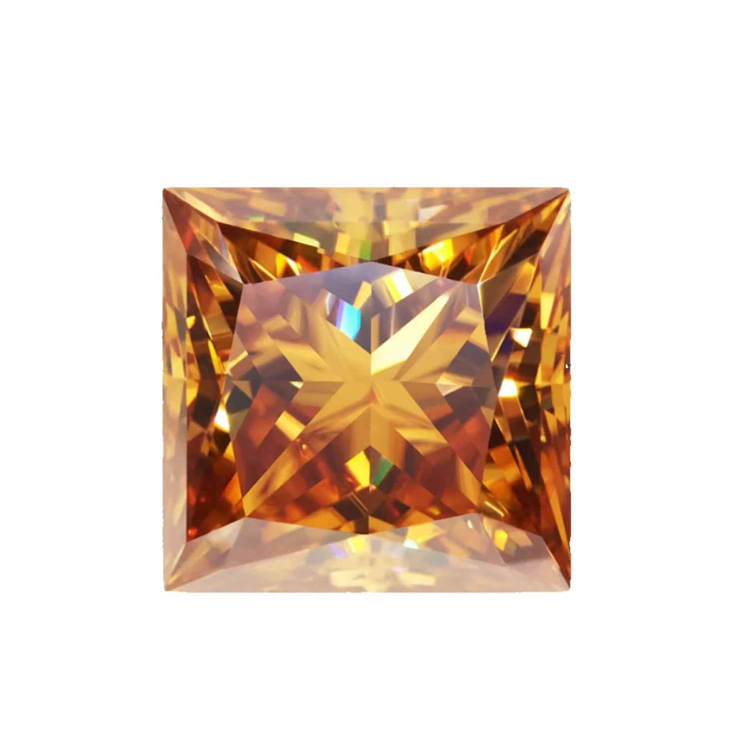 Deep Champagne Princess Cut Moissanite Stones - Walmart.com