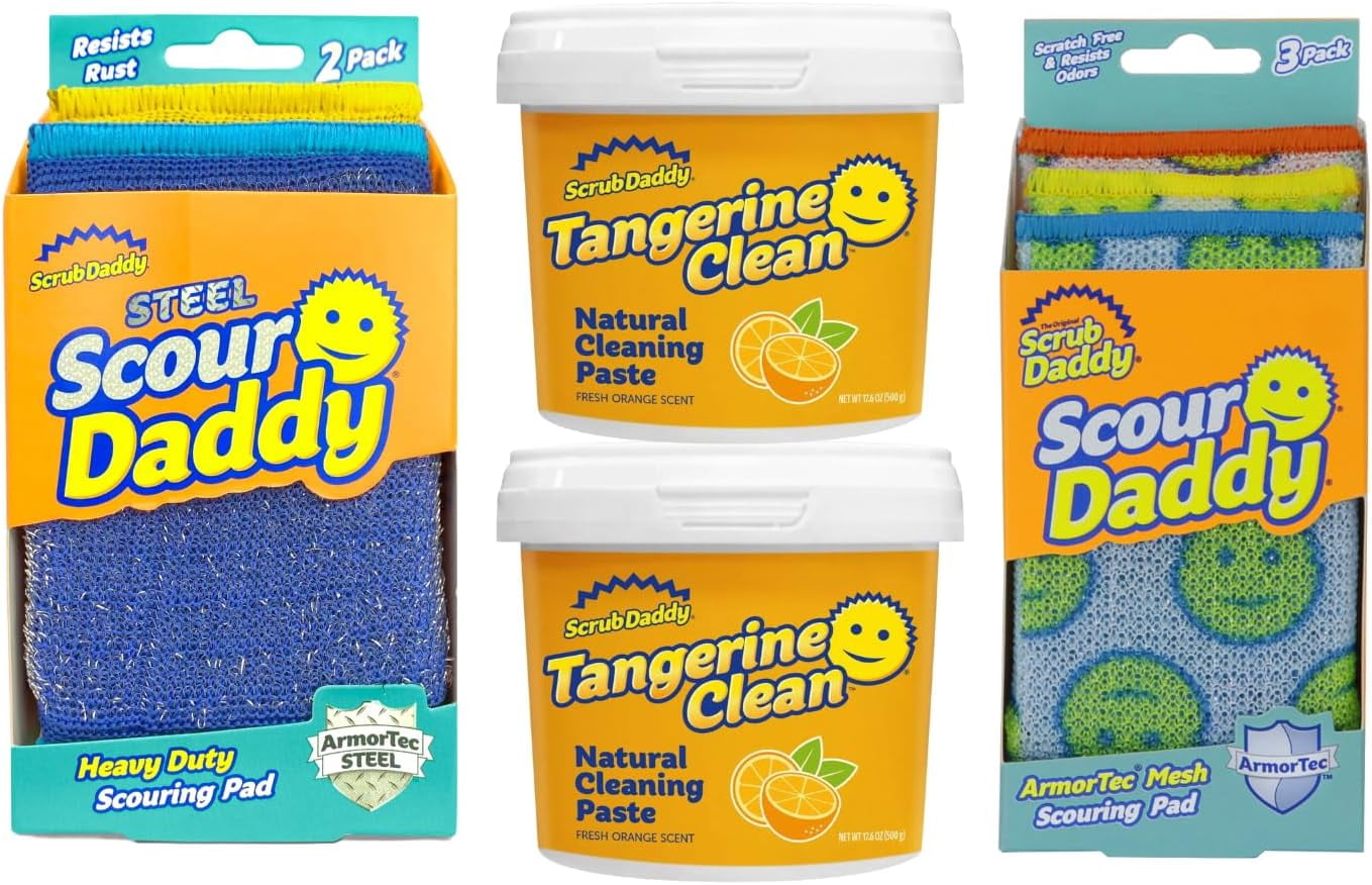Deep Clean Kit - Scour Daddy Scour Pads (3ct), Steel Scrubbing Spons ...