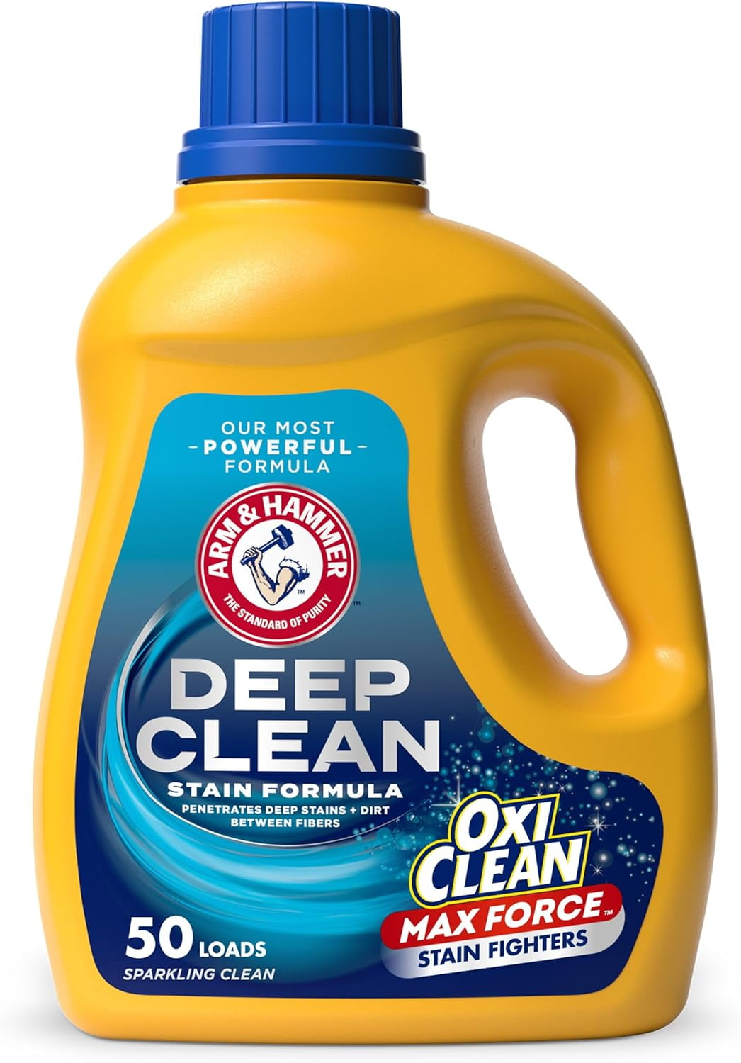 Deep Clean Stain Formula Max Force Liquid Laundry Detergent, Sparkling ...