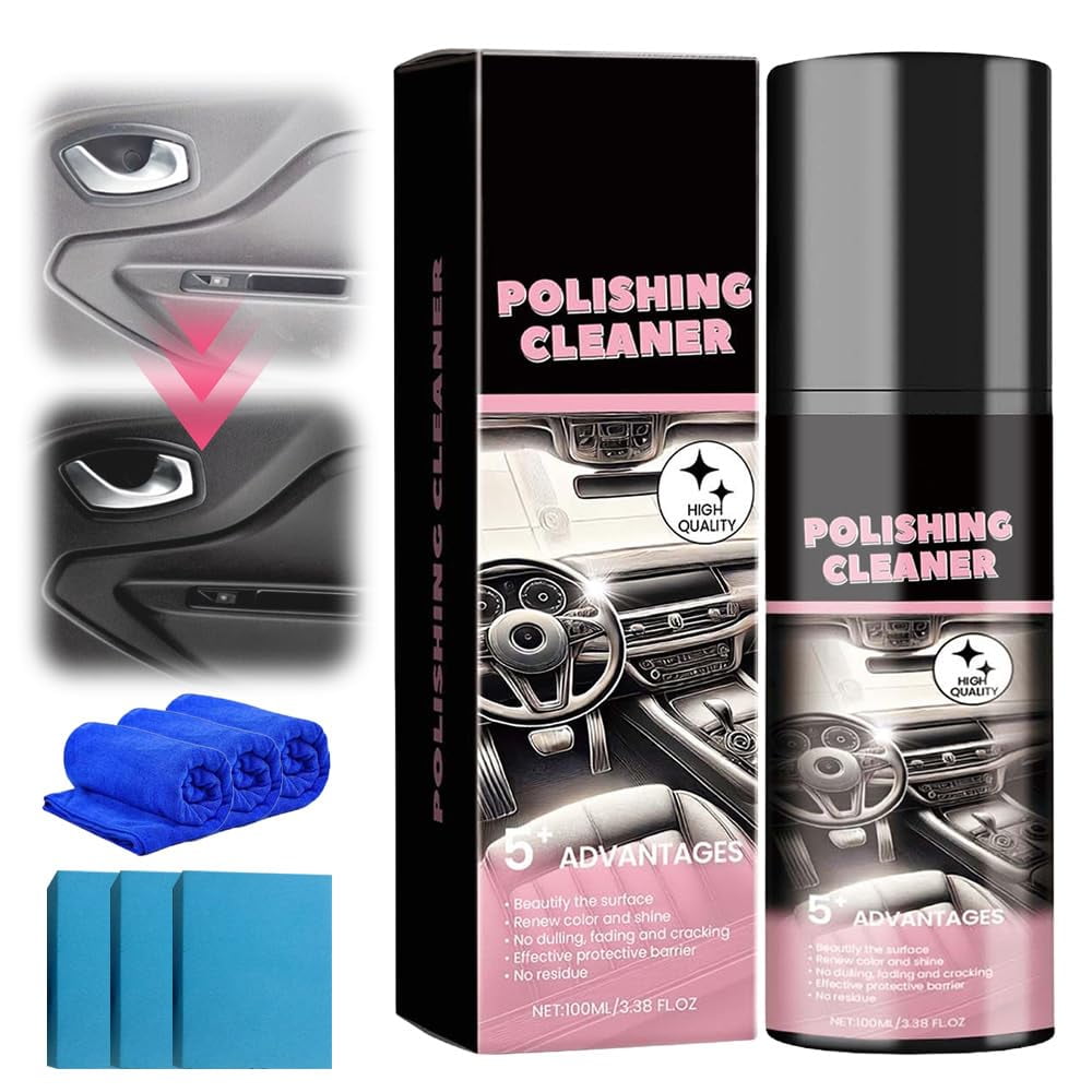 Deep Cleaning Car Polish Spray, 100ml Interior Detailer & Polishing ...