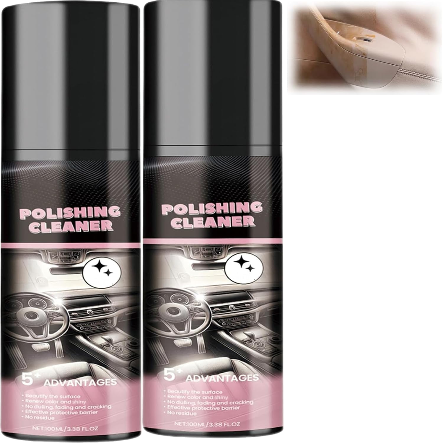 Deep Cleaning Car Polish Spray, Car Interior Cleaner for Dashboard ...