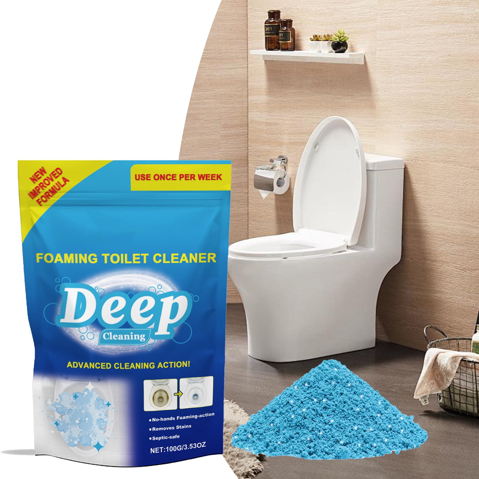 Deep Cleaning Foaming Toilet Cleaner Powder Advanced Stain Removal ...