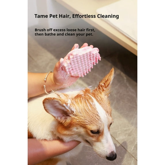 Deep Cleansing Dog Bath Brush: Short Pin Rubber Design with Soothing ...