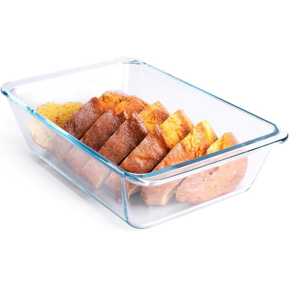 Deep Clear Glass Baking Dish, Rectangular Tempered Glass Baking Pan ...