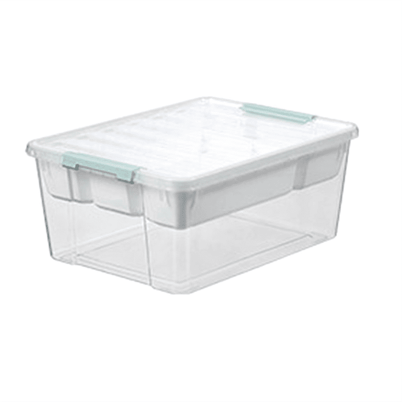 Deep Clear Plastic Stackable Storage Container Bin Box Tote with Latching Lid Organizing ...