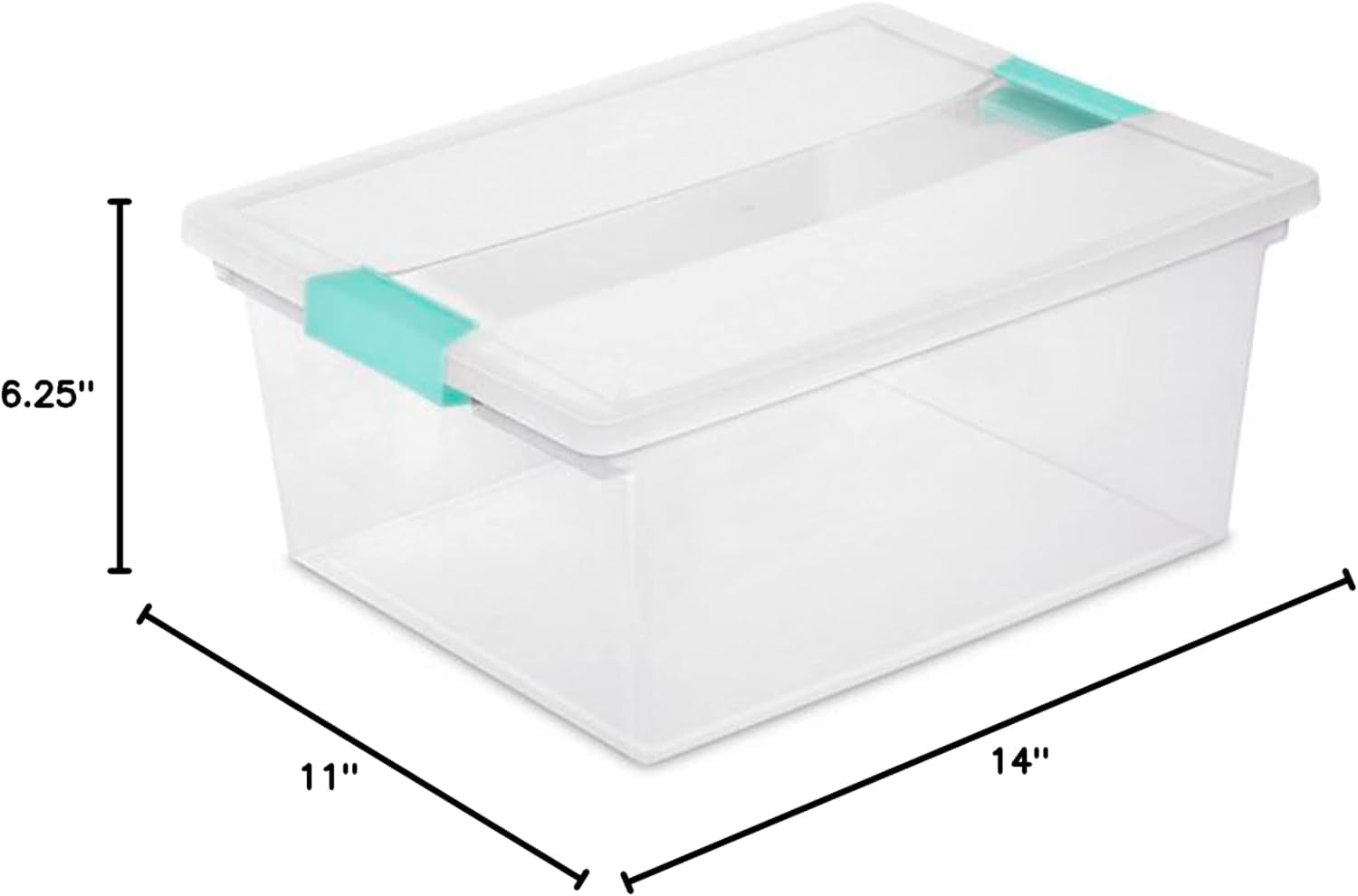 Deep Clip Box, Stackable Small Storage Bin with Latching Lid, Plastic Container to Organize ...