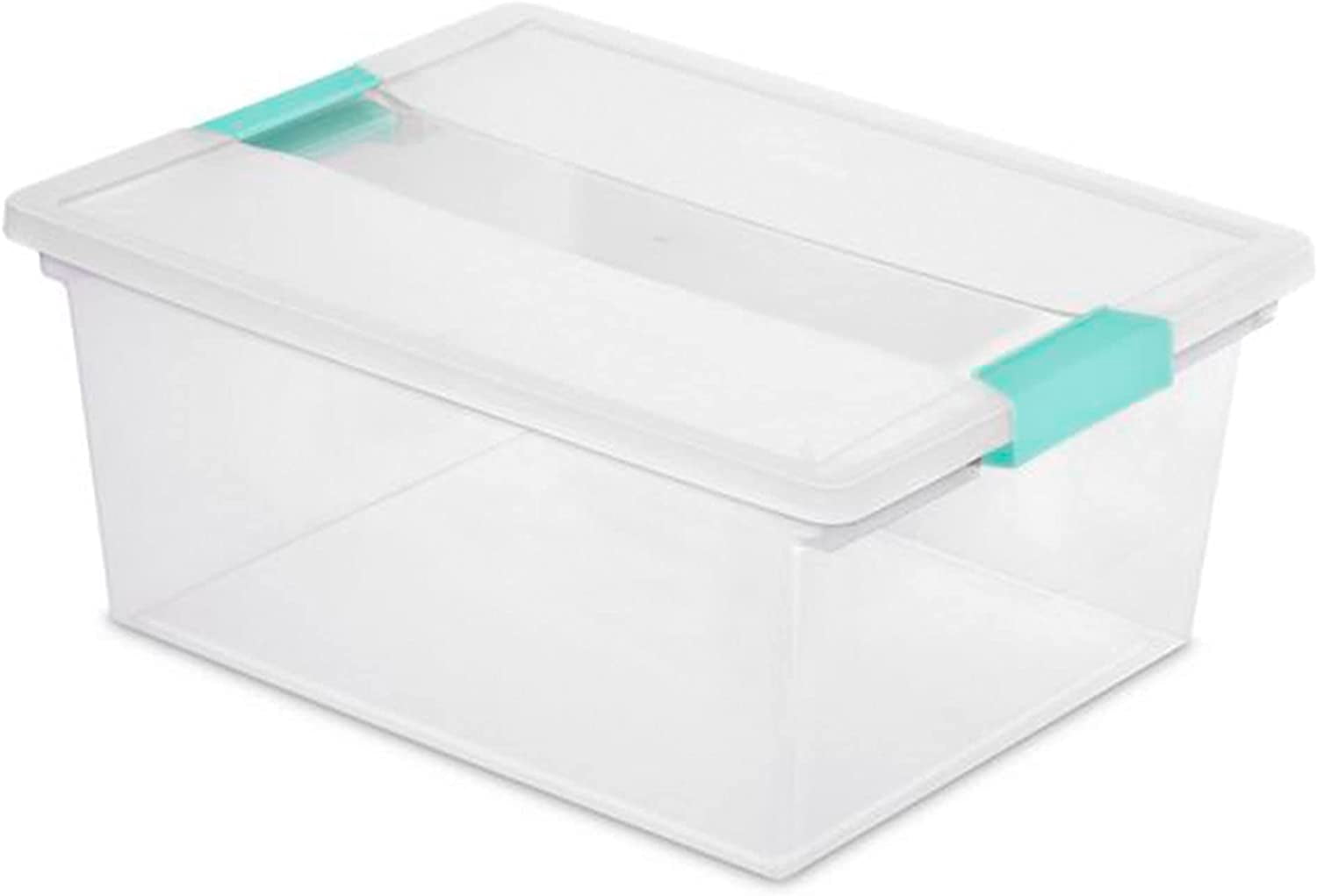 Deep Clip Box, Stackable Small Storage Bin with Latching Lid, Plastic ...