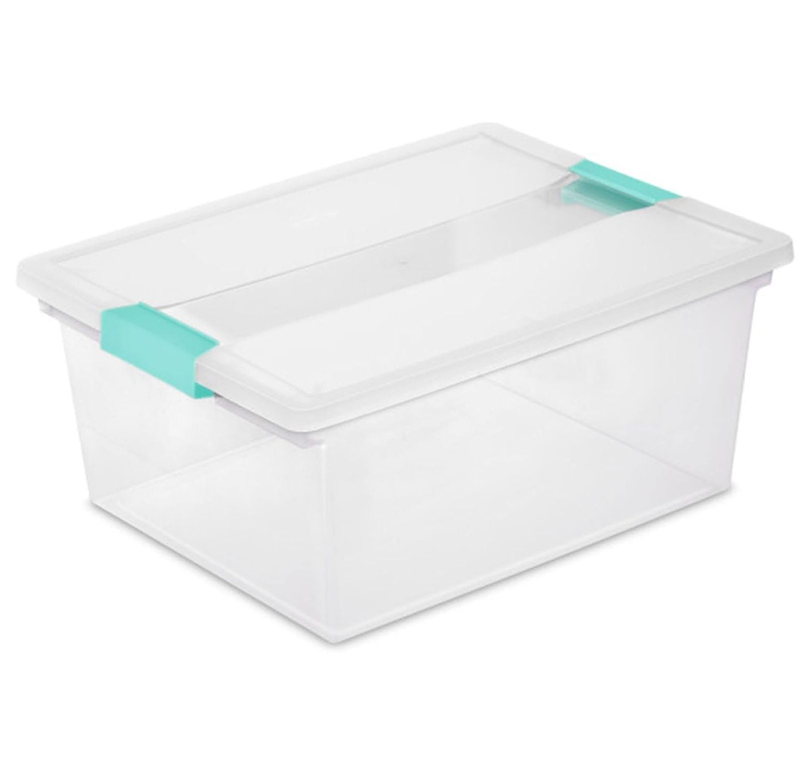 Deep Clip Box, Stackable Small Storage Bin with Latching Lid, Plastic ...