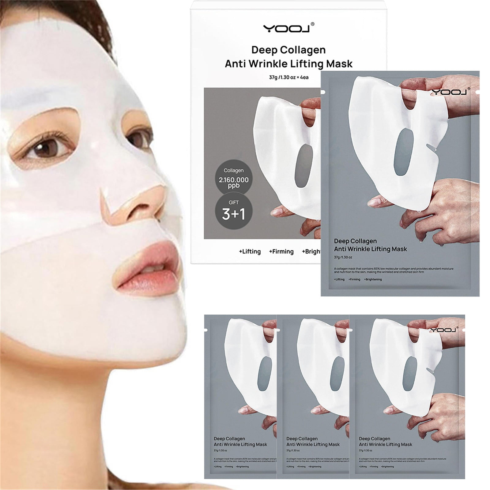 Deep Collagen Overnight The Real Collagen Facial Sheet With Low Molecular Weight Collagen For ...