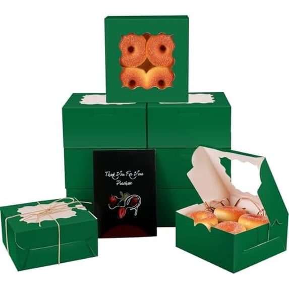 Deep Cookie Boxes with Window 36packs 6x6x3 Deep Bakery Box Pastry Box ...