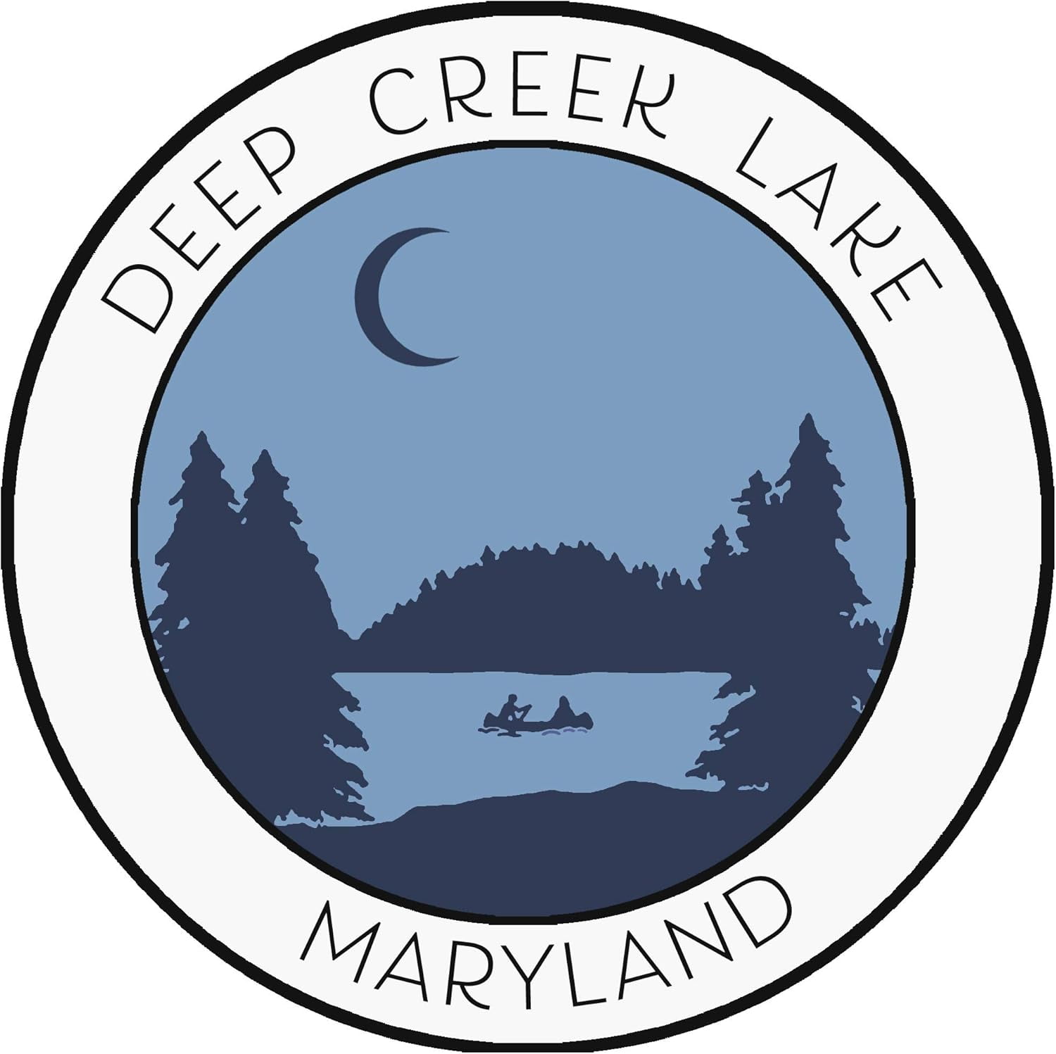 Deep Creek Lake, Maryland Crescent Moon Boat Vinyl Printed -Cut ...