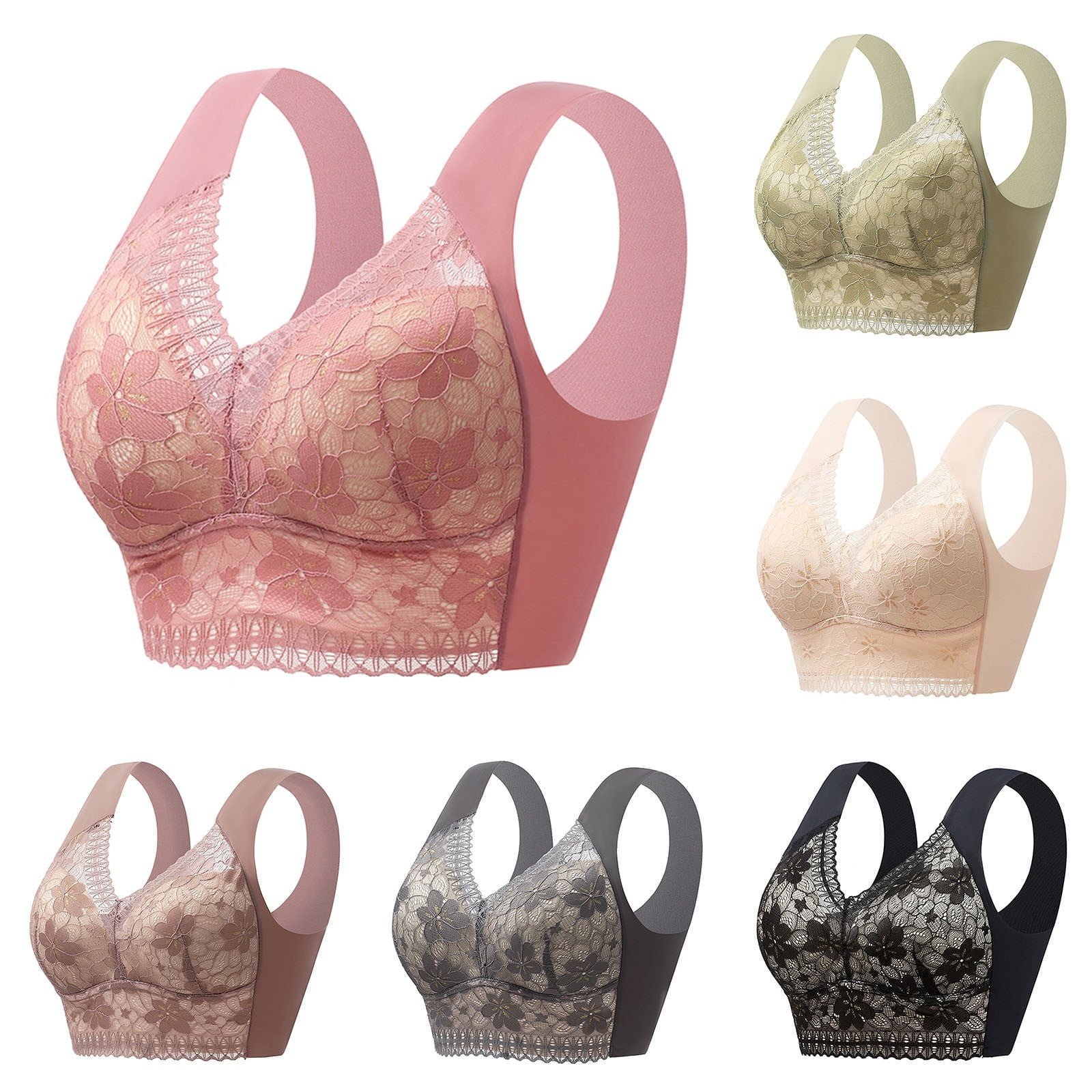 Deep Cup Push Up Bra Wireless Design No Underwire Summer Comfort Wear ...