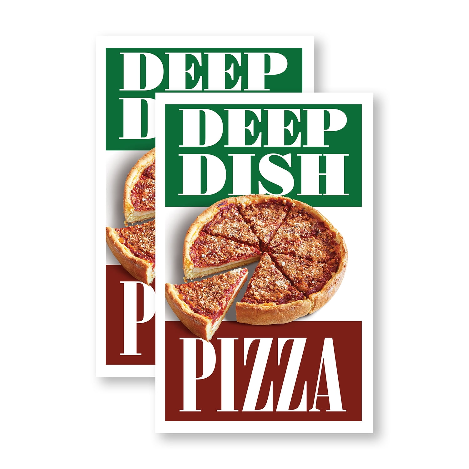 Deep Dish Pizza (2-Pack) 24 Inch x 36 Inch Vinyl Decals | Sign Insert Peel & Stick Decals ...